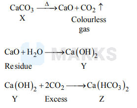 A compound X on heating gives a colourless gas. The residue is ...